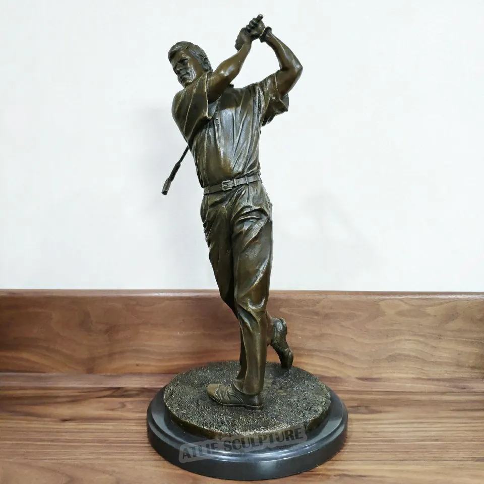 Bronze Golf Man Statue Modern Sport Sculpture, Detailed & Classy ...