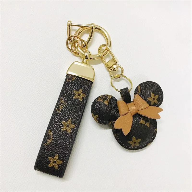 Fashion Key Chain: Handmade Leather Keychains with Mouse Design Flower ...