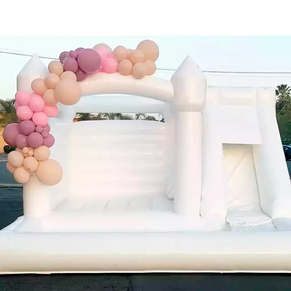 DHgate.com:Inflatable White Wedding Bounce House with Bouncy Castle ...