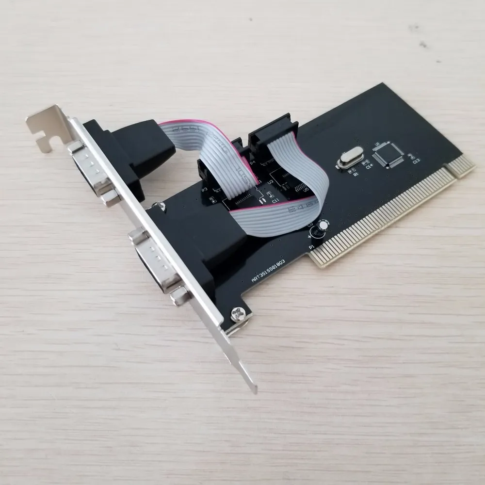 Desktop Computer Mainboard PCI Serial Card To 2 Port RS232 DB9 Exterder ...