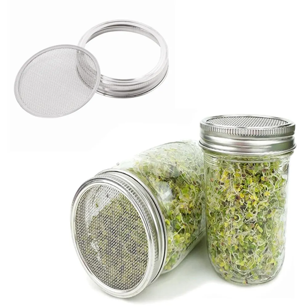 Mason Jars Cans Filter 5 Stainless Steel Sprouting Strainer Mesh Screen ...