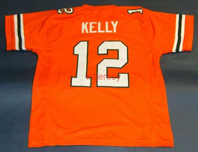 Custom Jim Kelly Jersey Orange Stitched Any Name Number - Cheap Mit ...
