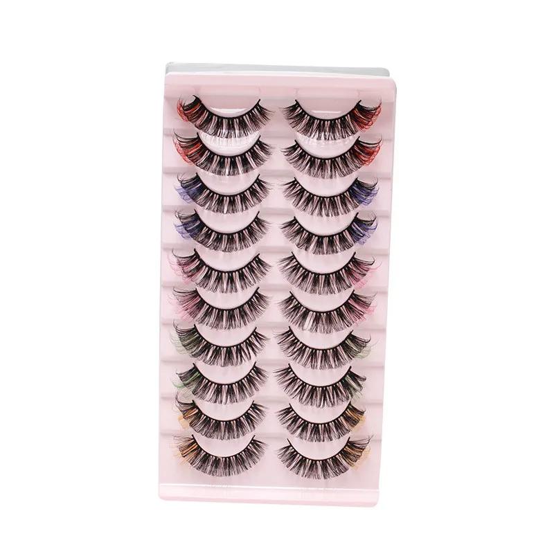 Colorful False Eyelashes Natural Soft 3D Mink Lashes, Multicolor ...