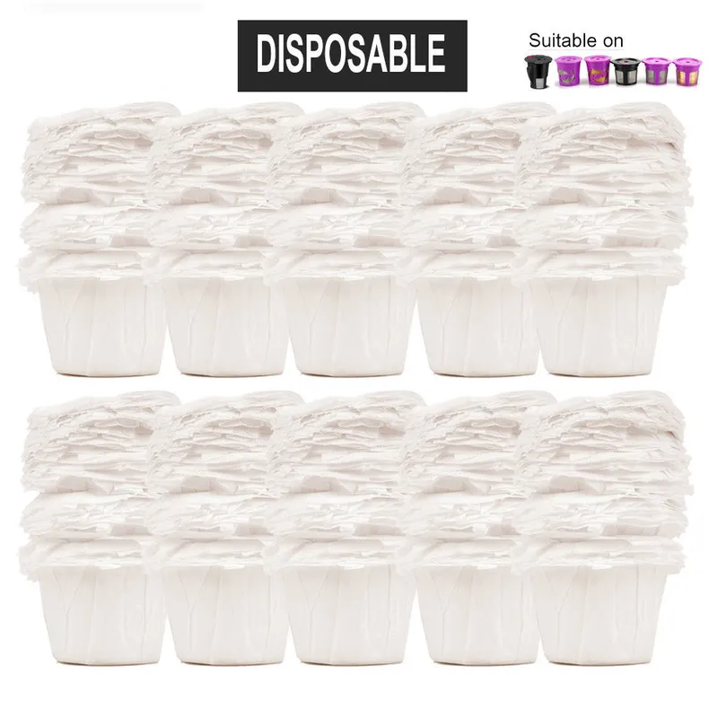 Disposable Paper Coffee Cup Filters 50/100/Reusable Plastic K-Cup for ...
