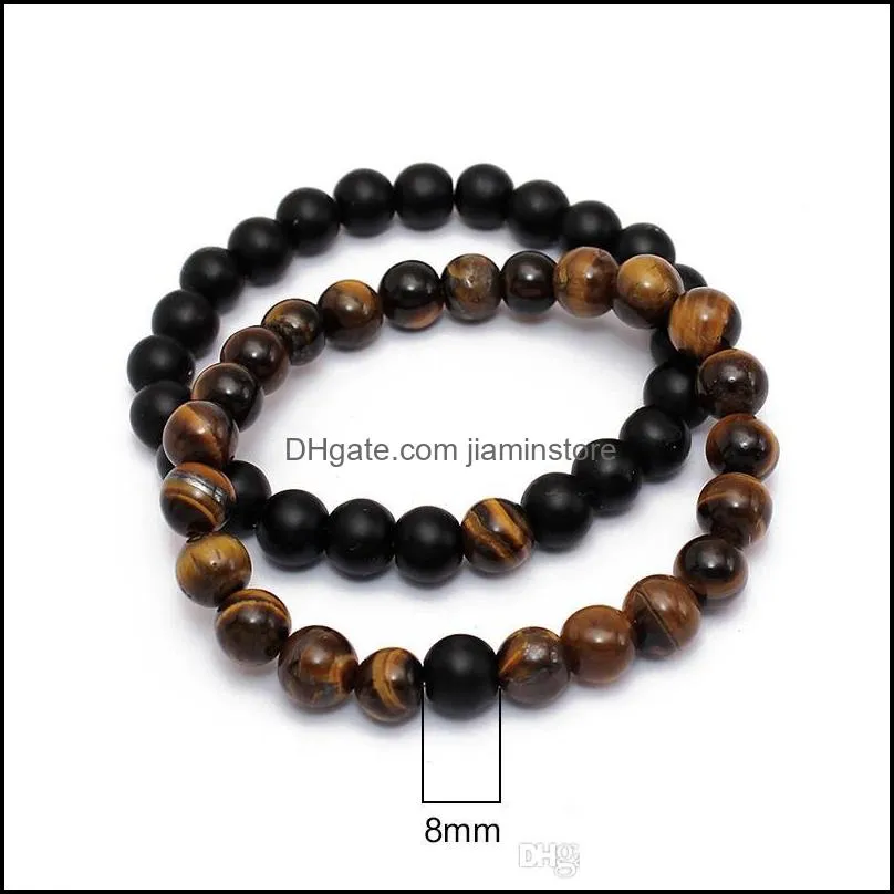 New Fashion Lava Bead Bracelet Set With 8mm Tigereye In New Fashion Lava Bead Bracelet Set With 8mm Tigereye In