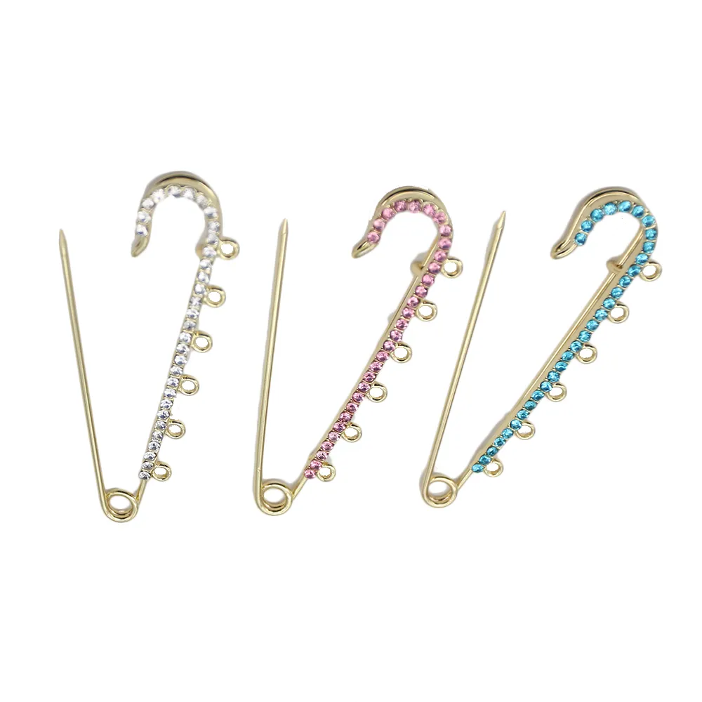 DIY Dainty Jewelry Making: 8 CM Single Row Rhinestone Safety Pins In ...