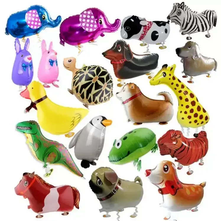 Walking Pet Balloons Multicolor Helium Aluminum Film Cartoon Animal ...