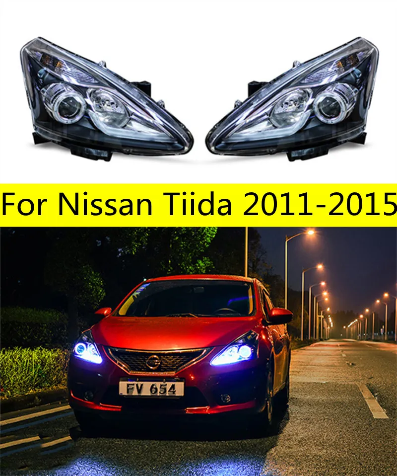 Car Headlights For Nissan Tiida 20 11 20 15 LED Headlight High Low Beam ...