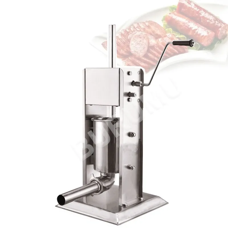 ₩311709에서 상업용 7l 수동 소시지 스터 퍼 기계 고기 필러 레스토랑 수직 스테인리스 스틸 스터핑 압출기 Dhgate