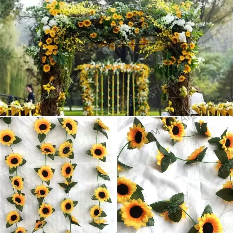 Sunflower Vine Garland - Artificial Flower Rattan for Wedding Arch ...