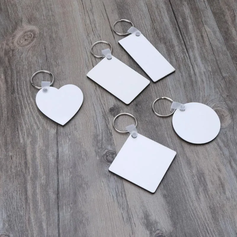 Wooden 10pcs/lots Blank Sublimation MDF Key Rings Tags Keychain 20 ...