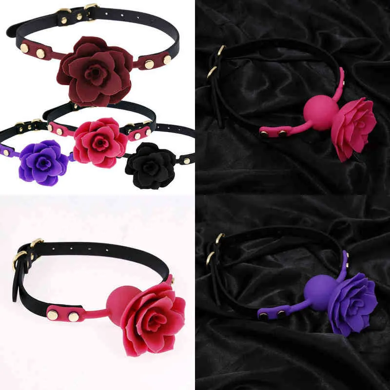 Rose Mouth Gag Oral Fixation Stuffed Silicone Tape Nxy SM Bondage Sex ...