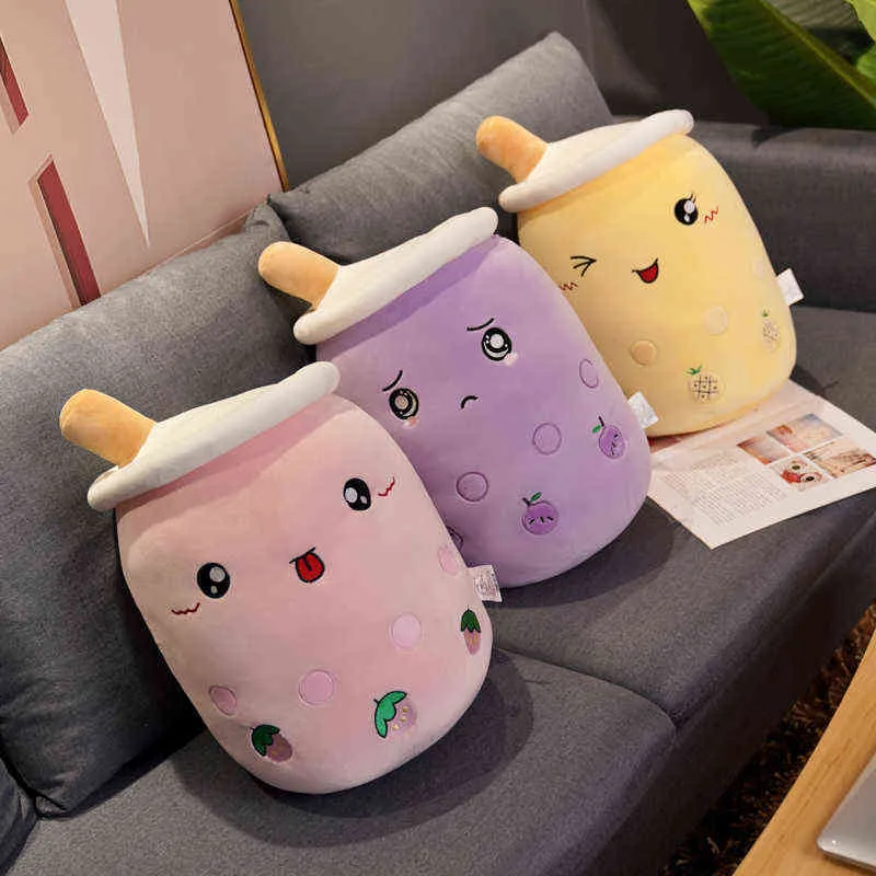 Kawaii Bubble Tea Cuddle Plush Cup Soft Milk Boba Animal Cushion For ...