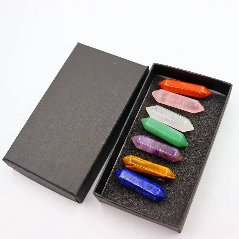 7 Chakra Box Set Reiki Piedra Natural Piedras De Cristal Pulido ...