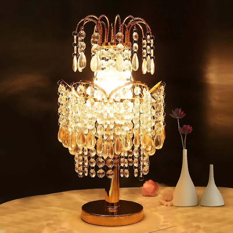 Lamp With Crystals, Bedroom Bedside Table Lamps: Elegant Crystal Table ...