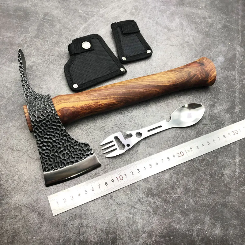 Forged Pickaxe Axe Hatchet Combo - Handmade Outdoor Camping, Hunting ...