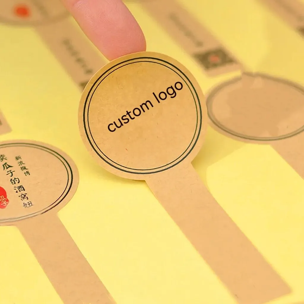 Custom Lolly Shape Kraft Paper Baking Decoration Box Bag Sealing Labels ...