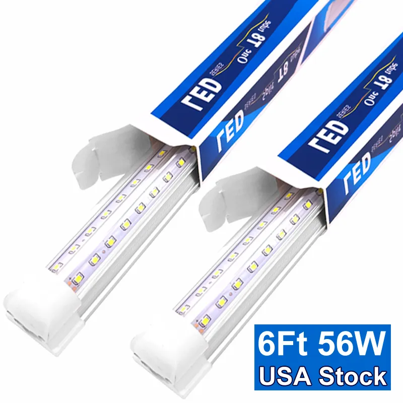 Linkable LED Shop Light, 6FT V Shape Integrated Tube, 56W 6000LM, 6500K ...