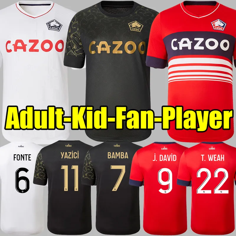 22 23 LOSC Lille Soccer Jersey DAVID FONTE BURAK BAMBA YAZICI Football ...