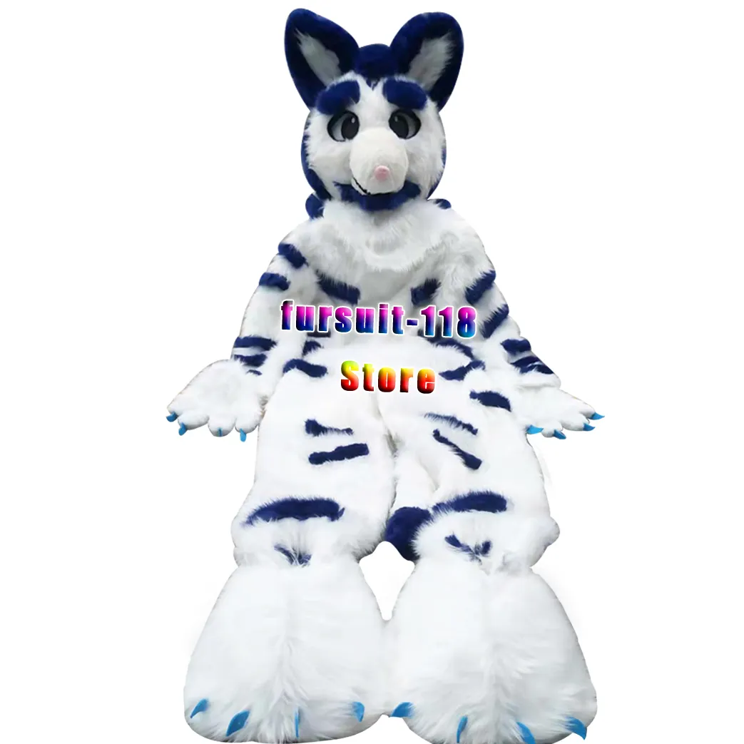 Long Haired Husky Dog Fox Wolf Husky Dog Mascot Costume Fur Adult ...