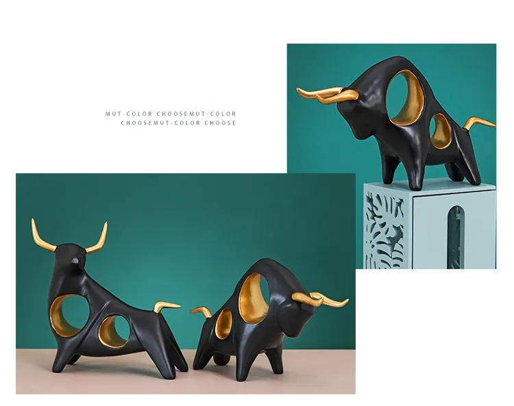 Taurus Figurine Sculpture Bull Statue Resin Bull Symbol Of The 2024 ...