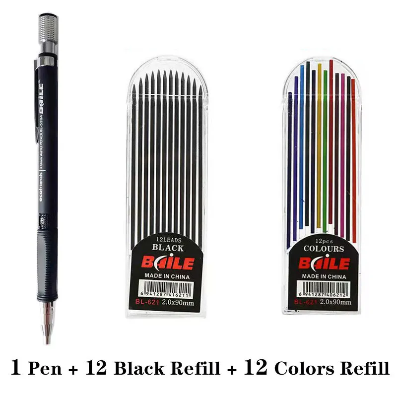 Wholesale 2B Mechanical Pencil Set With Colorful Black Lead Pilot Pen ...
