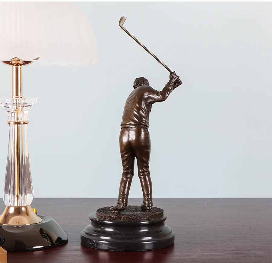 Golf Man Statue Figurine Bronze Sculpture Artists Male Golfer Sculpture ...
