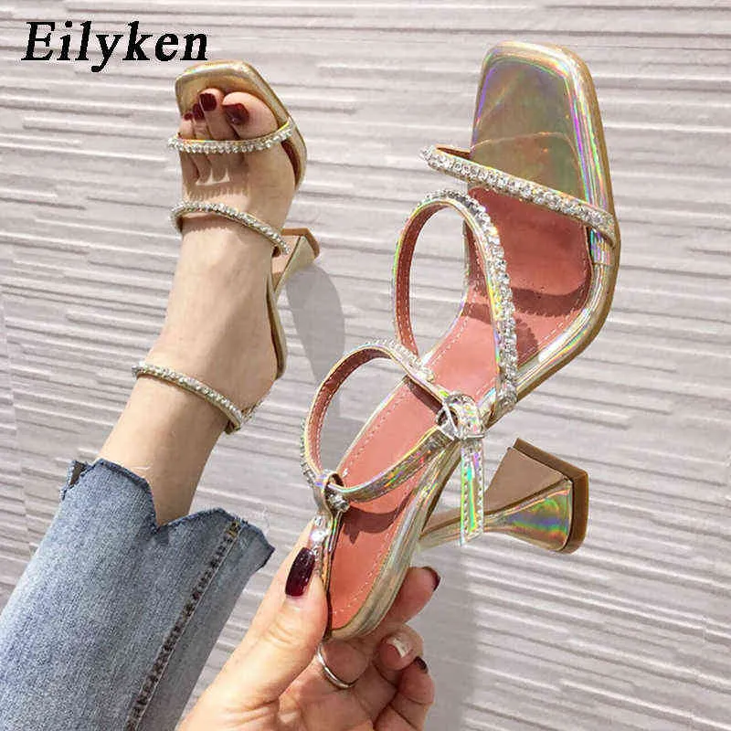 Official authentic Eilyken 2022 Summer Sexy Open Toe Gladiator Sandal Womens Wedding Crystal ...
