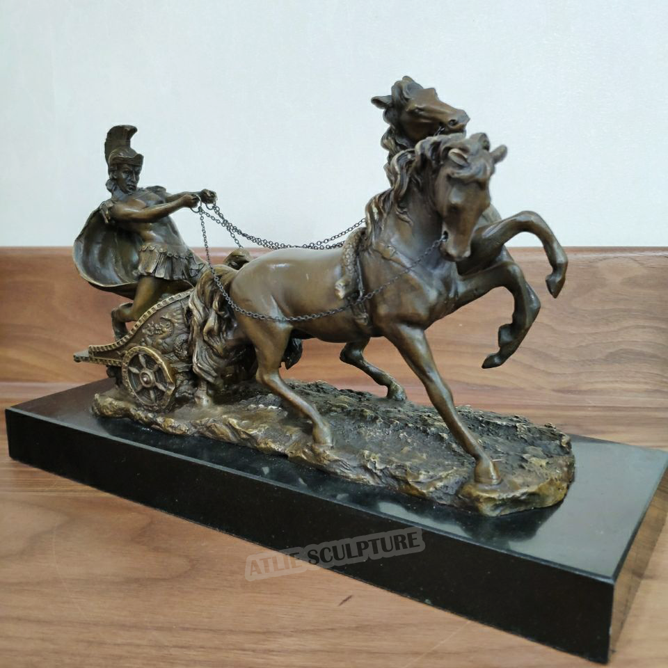 Estatua De Chaleo Romano Medieval Estatua Vintage Marble Base Maravil ...