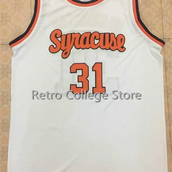 DHgate.com:Syracuse Orange Retro Basketball Jersey Custom White Cotton ...