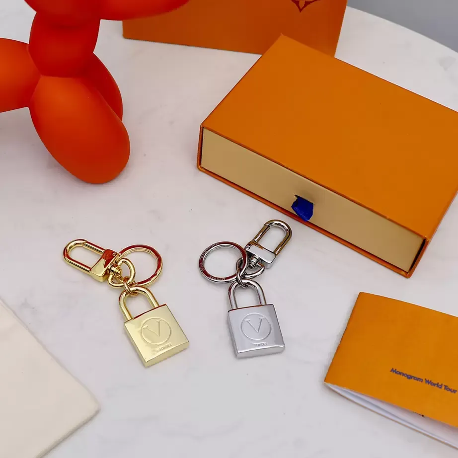 Fashion Lock Keychain Unisex Alloy Car Key Ring with Citrine Stone and ...