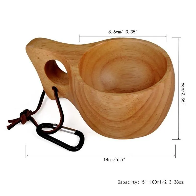 Handcrafted Wooden Kuksa Mug: Single/Dual Ring Design For Coffee, Tea ...