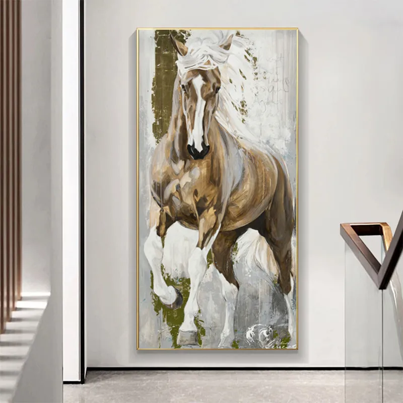 Abstract Horse Paintings On Canvas Modern Animal Art Poster, Large ...