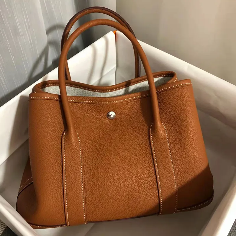 Premium TC Leather Tote Bag with Mirror: Large Capacity, Retro Style ...