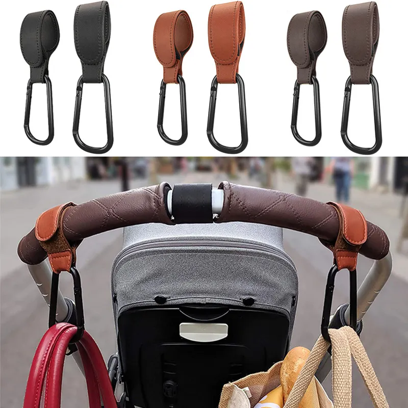 360° Rotating PU Leather Baby Bag Stroller Hook - Durable, Pack of 1/2 ...