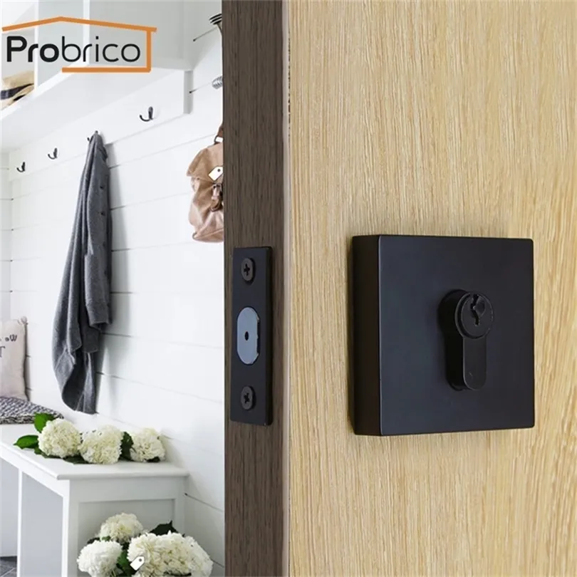 Matte Black Hidden Door Handles for Interior Doors Invisible Mechanical Outdoor Deadbolt Door Lock Stainless Steel Knob Lock with Keys for Entrance