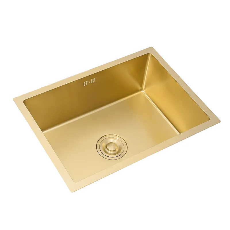 Gold Sink 304 Stainless Steel Single Bowl Gold Undermount Kitchen Sink ...