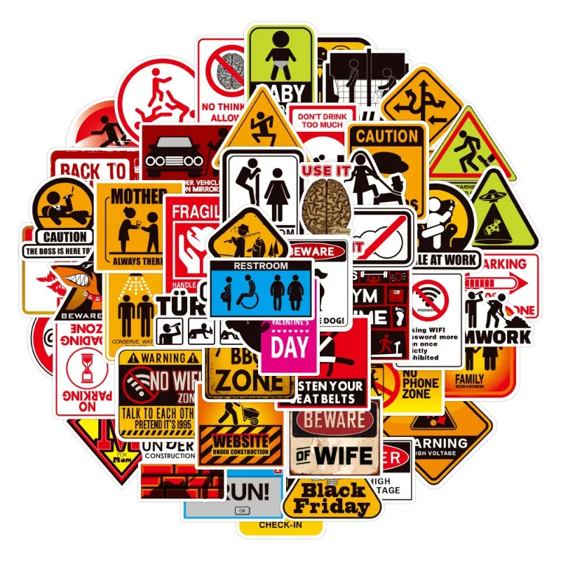 Warning Banning Stickers For Skateboard, Fridge, Guitar, Laptop ...