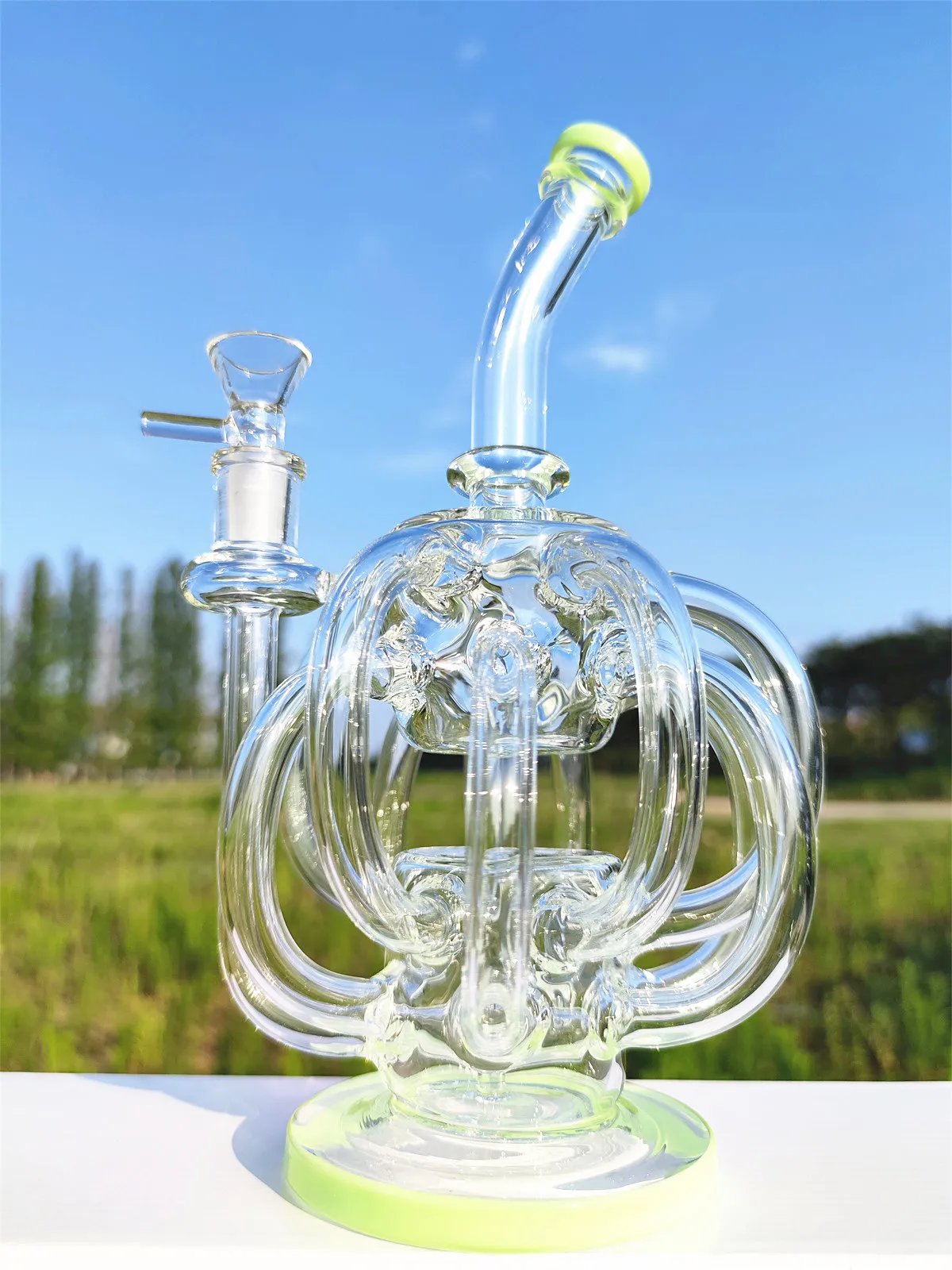 2025 11 Inch Large Scale Multi Lip Color Hookah Glass Bong Recycler ...
