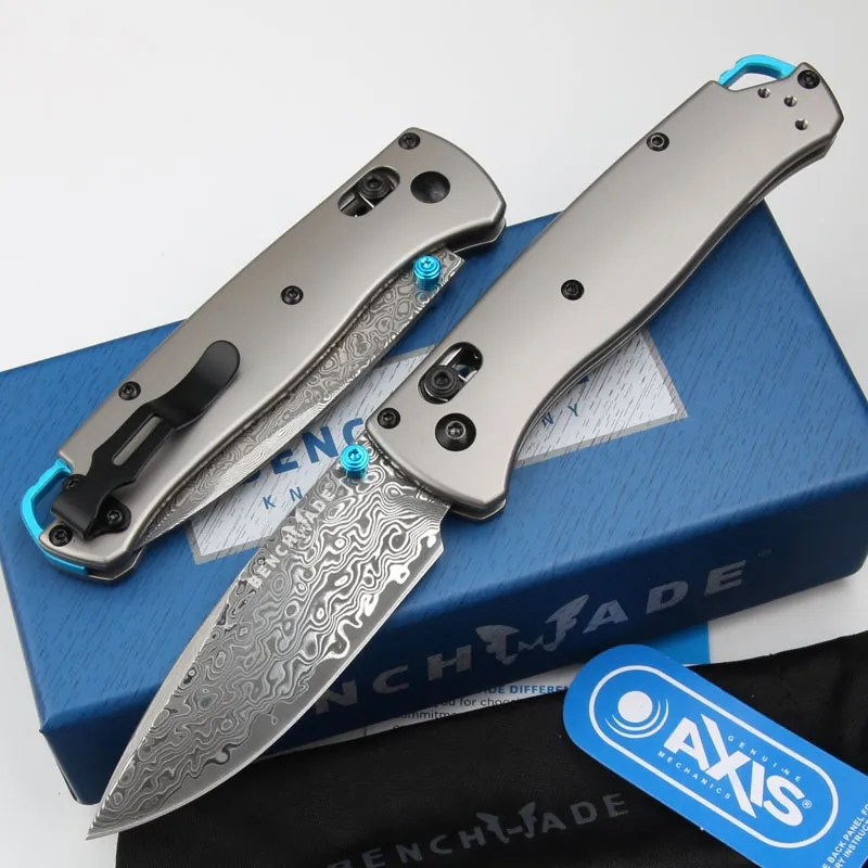 Benchmade 535/535 TI Bugout AXIS Folding Knife 3.24 Damascus Plain ...