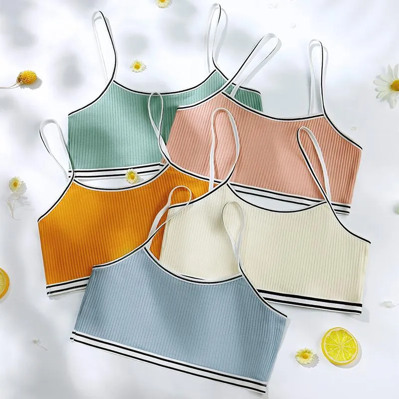 DHgate.com:Cotton Striped Sports Tube Bras for Girls: Comfy Breathable ...