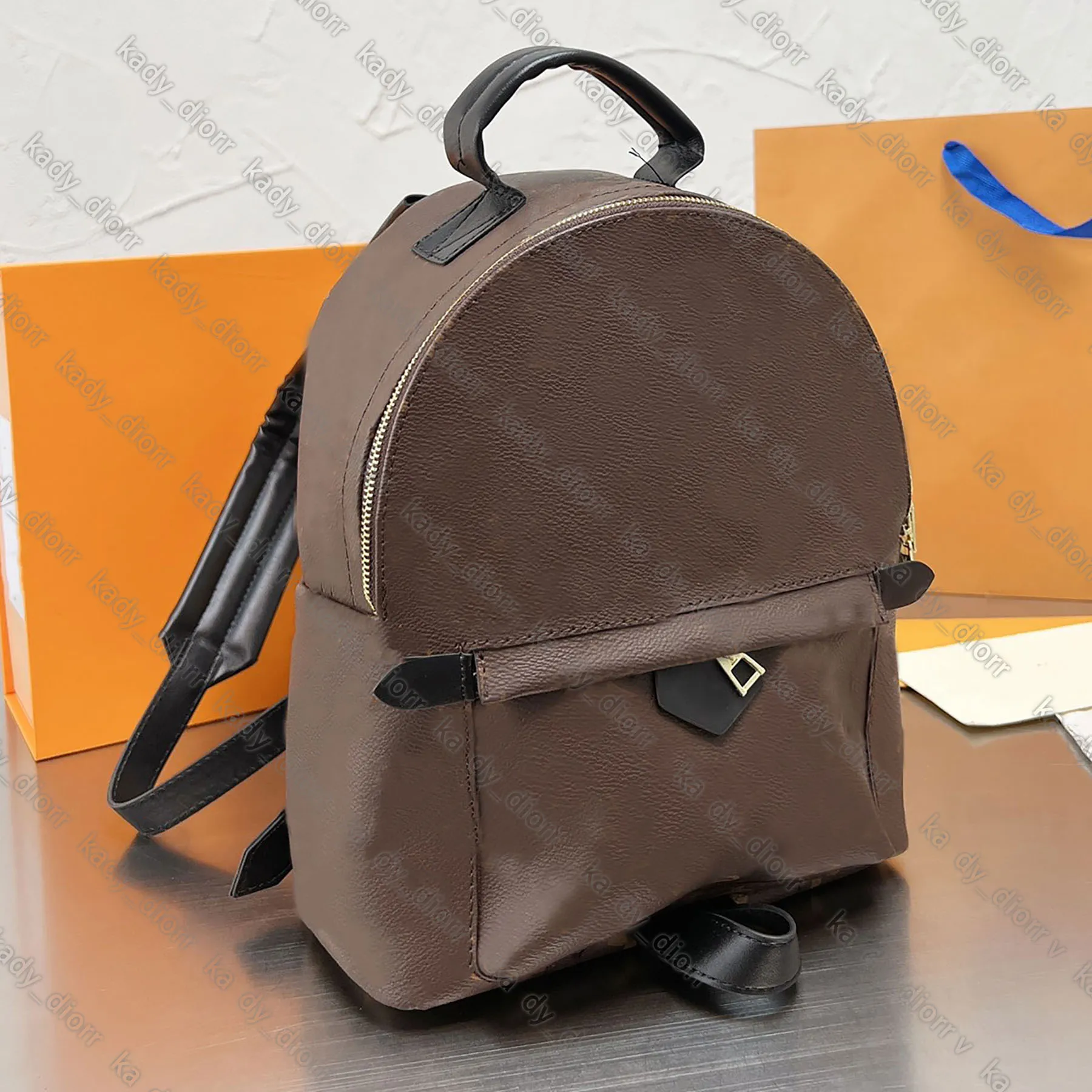 Embossed Leather Backpack With Magnetic Buckle Closure Casual Everyday ...