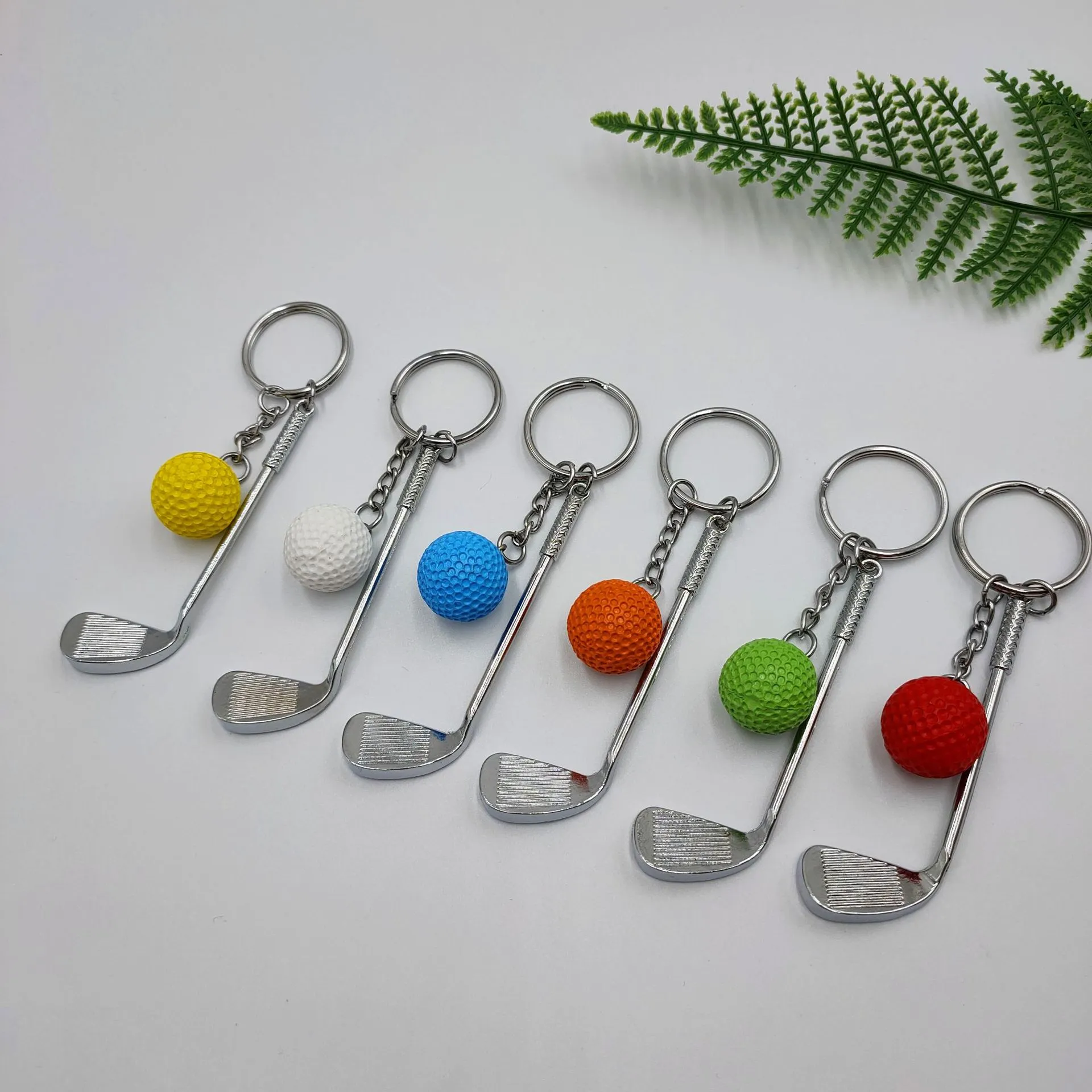 Mini Golf Keychain Set - Creative Golf Ball & Club Keychains for Men ...
