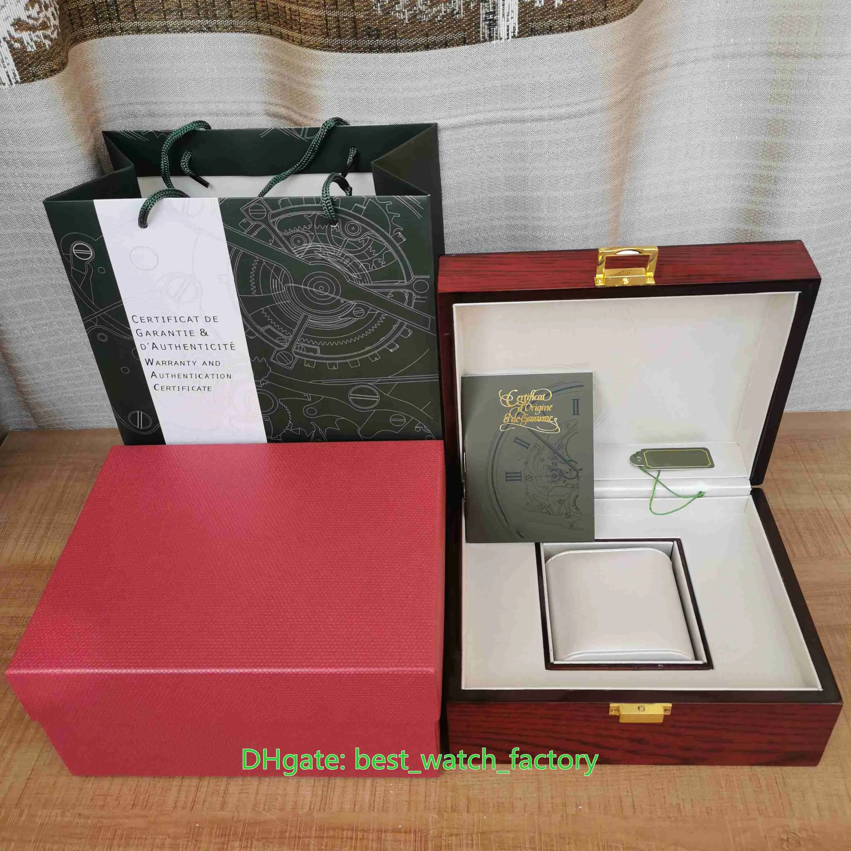 High-End Royal Oak Watch Box Set: Mahogany Wood, Red Leather Handbag ...