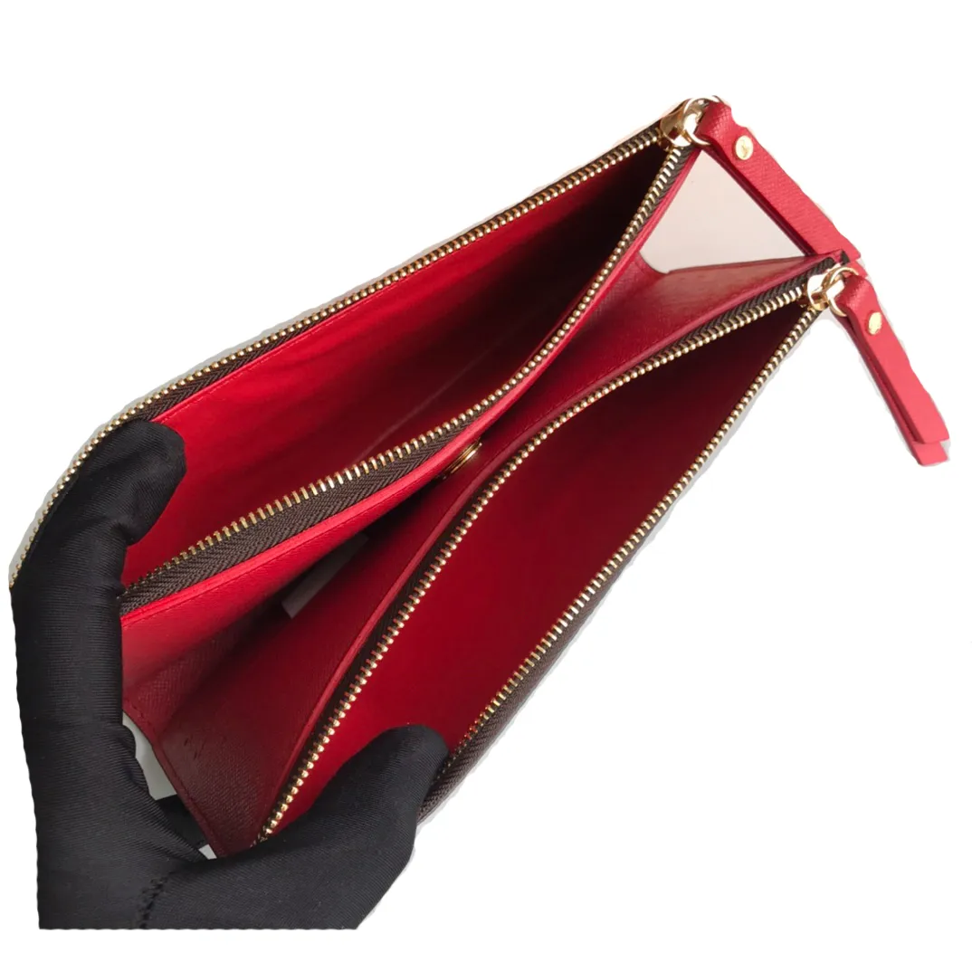 Luxury Designer Genuine Leather Zipper Wallet for Women with Floral ...