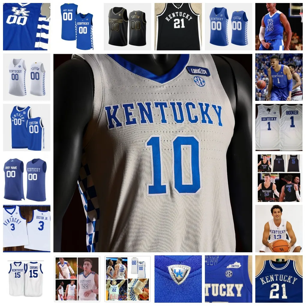 2022 NCAA Kentucky Wildcats Basketball Jersey Custom Stitched Shai ...