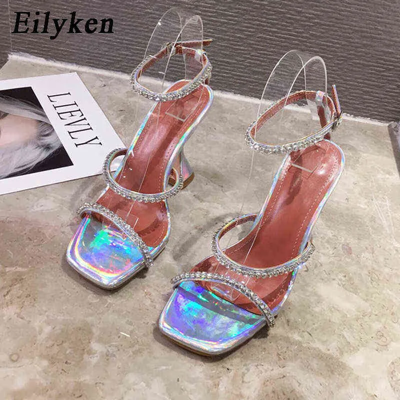 Official authentic Eilyken 2022 Summer Sexy Open Toe Gladiator Sandal Womens Wedding Crystal ...