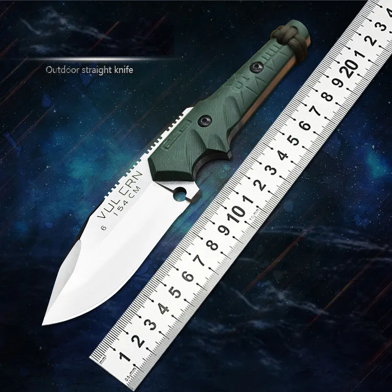 DHgate.com:154CM Green G10 Drop Point Blade Outdoor Camping Hiking ...