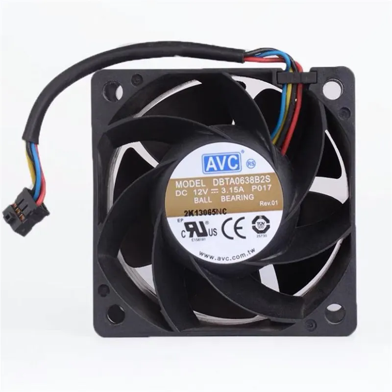 High-Volume 60mm Cooling Fan - AVC DBTA0638B2S 12V 3.15A 4-Wire ...