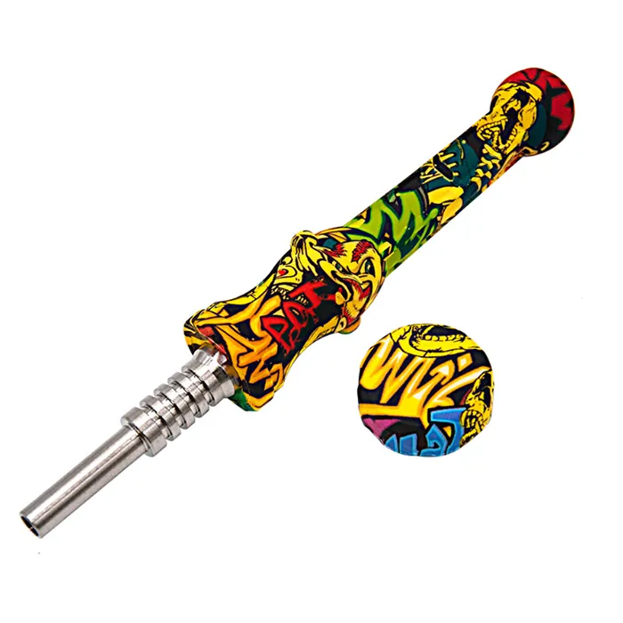 Silicone Nectar Collector Kit Smoking Pipe With 14mm Titanium Tips ...